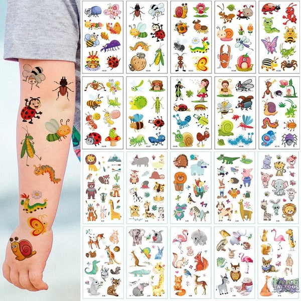 10pcs Fake Tattoo Stickers Cartoon Temporary Tattoo – Fake Tattoos