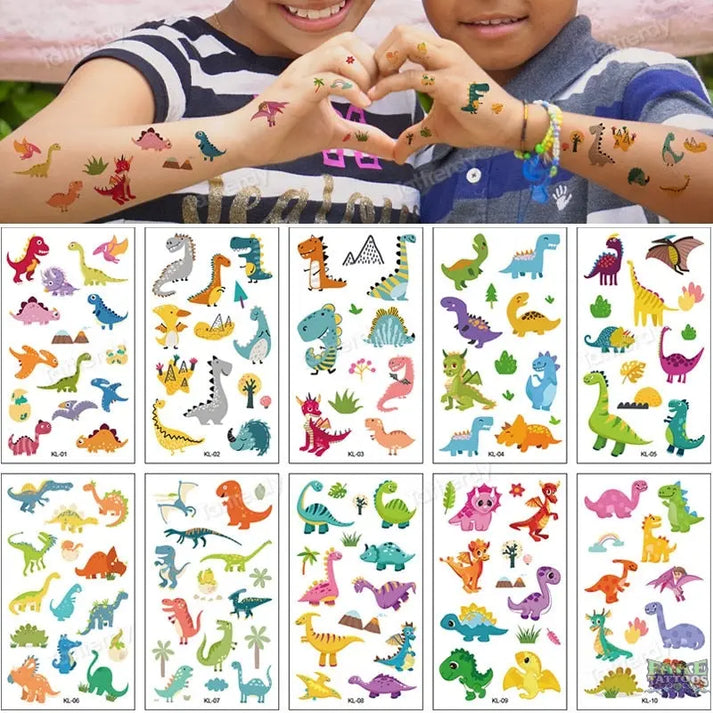 10pcs Fake Tattoo Stickers Cartoon Temporary Tattoo – Fake Tattoos