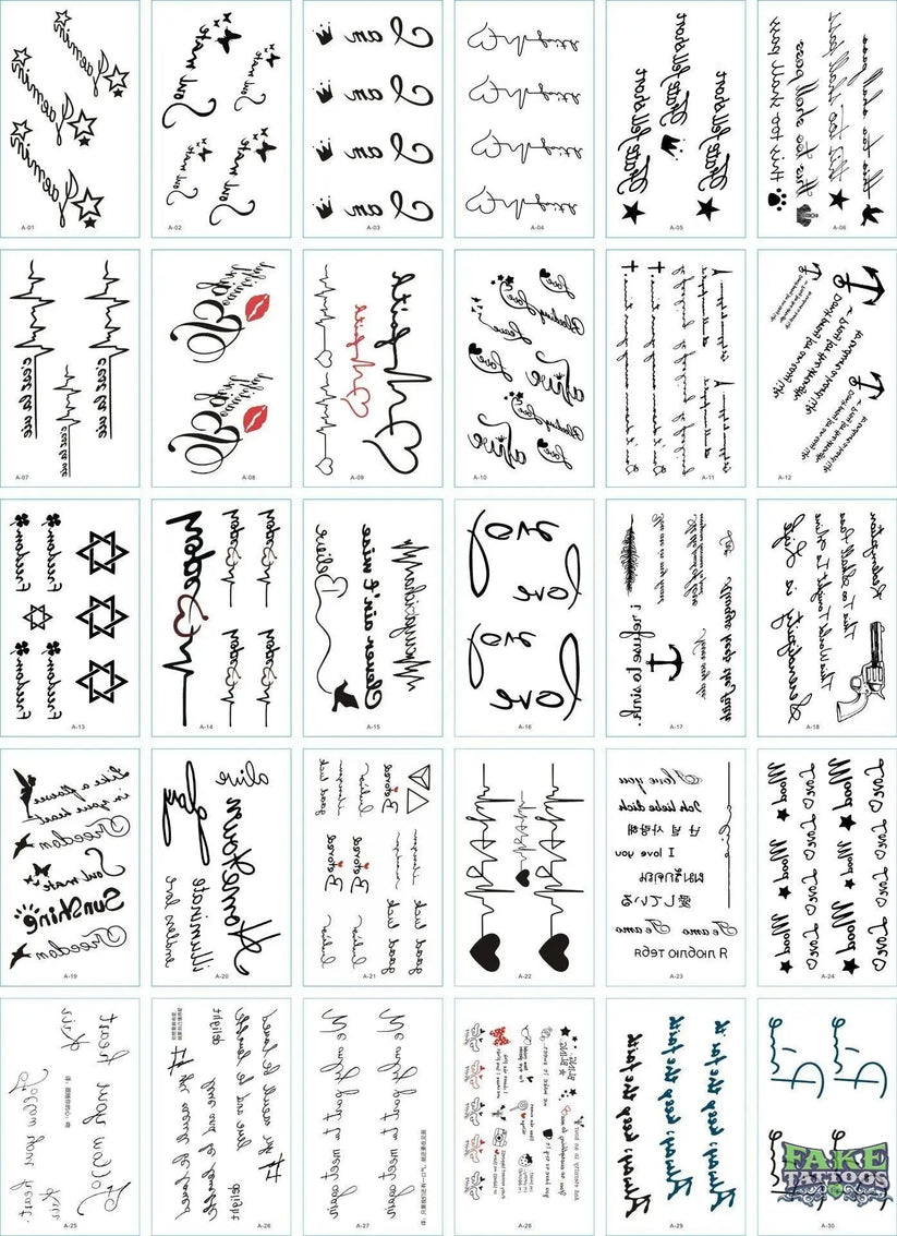 30Pcs Korean Magic Tattoo Water Transfer Sticker For – Fake Tattoos