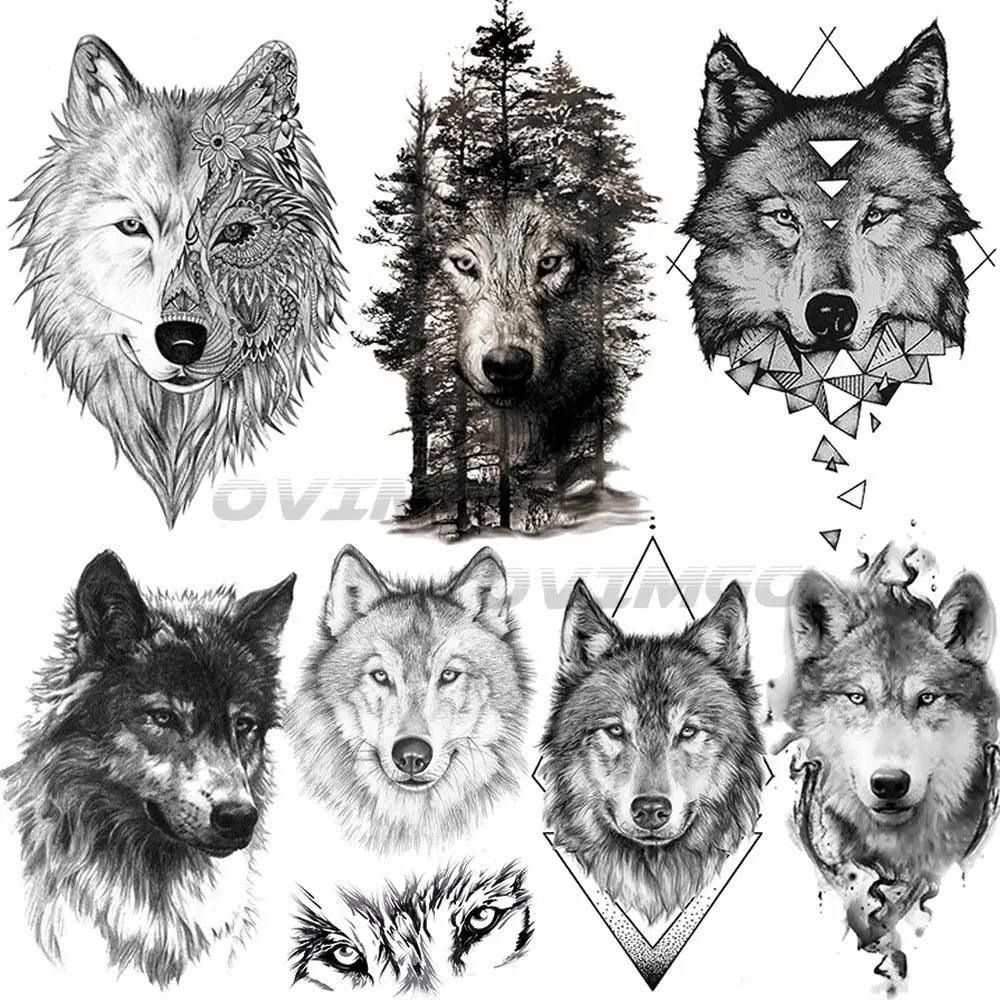Wolf Temporary Tattoos - Bold and Fierce Designs for Every Style – Fake ...