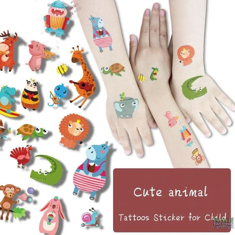 Kids Tattoo Sticker Animals Cartoon Horse Tattoo for – Fake Tattoos