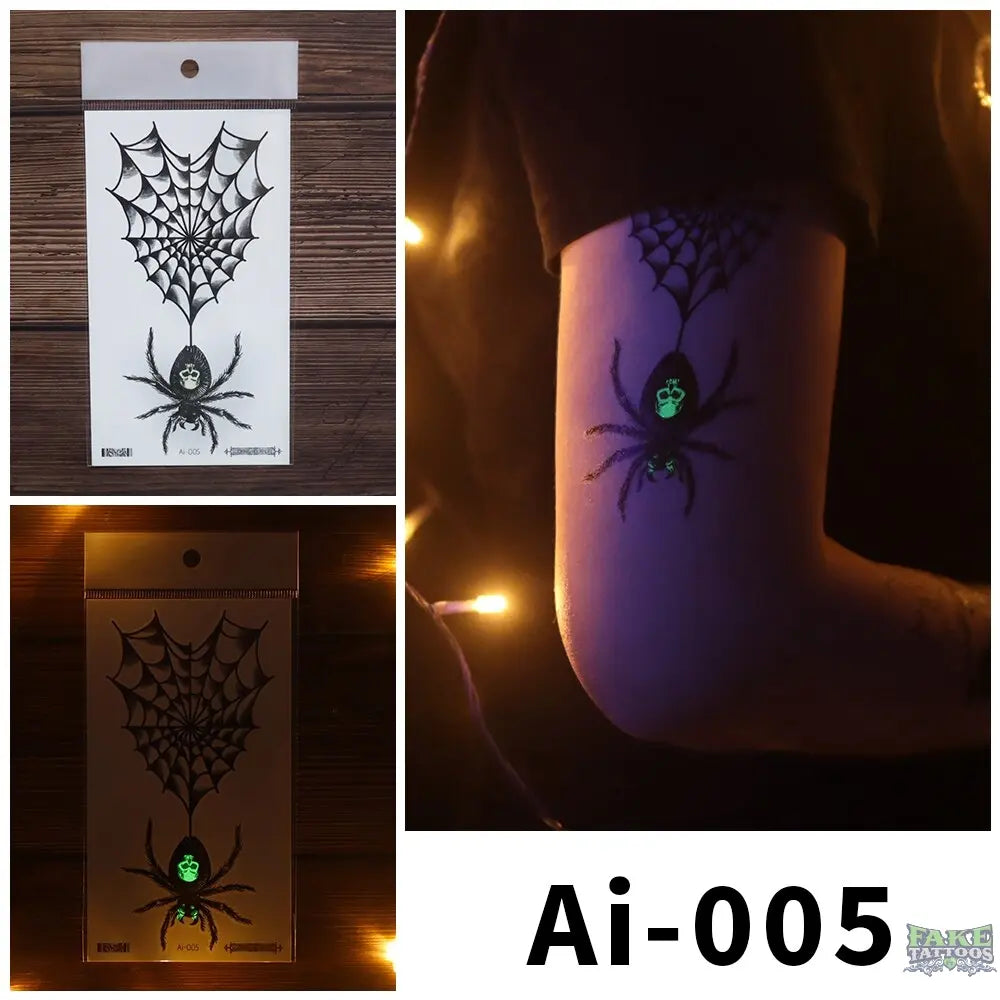 Luminous Tattoo Ghost Taty Fake Tattoo Glowing In – Fake Tattoos