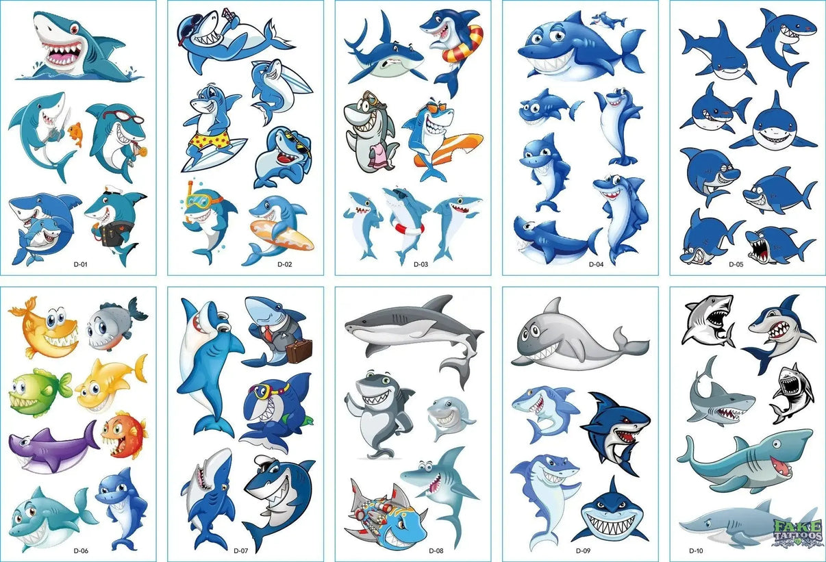 Temporary Tattoo for Kids, Fake Tattoos 83pcs Ocean