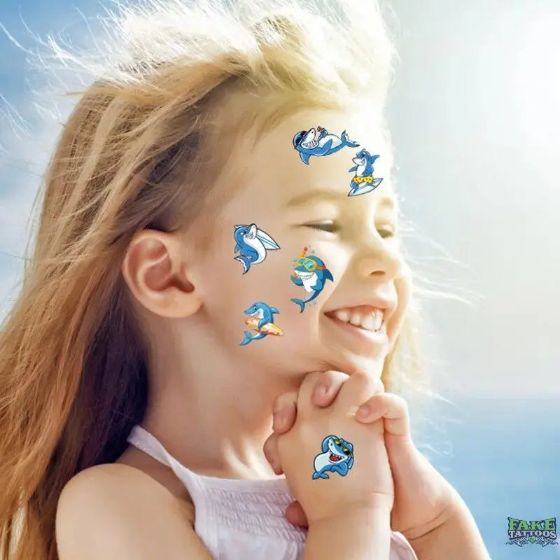 Temporary Tattoo for Kids, Fake Tattoos 83pcs Ocean