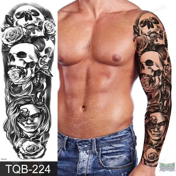Temporary Tattoos Skull Tiger Owl Lion - Bold and Stylish Designs ...