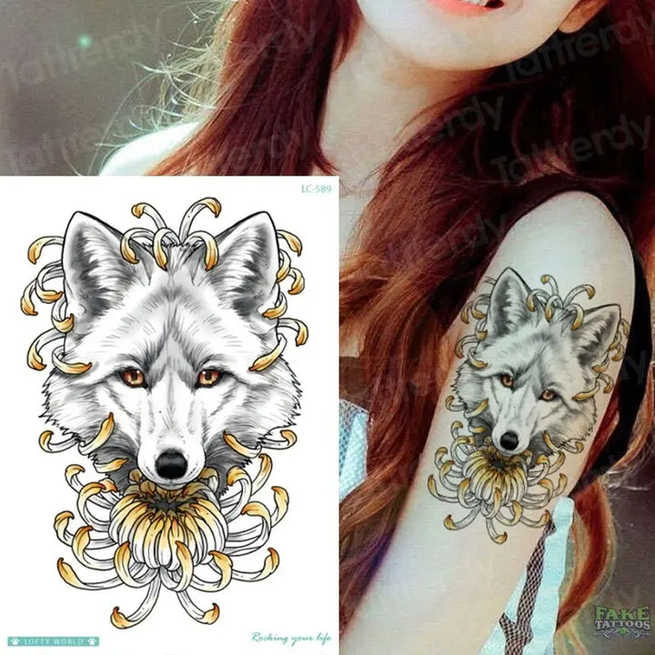 Wolf Temporary Tattoos - Bold and Fierce Designs for Every Style – Fake ...