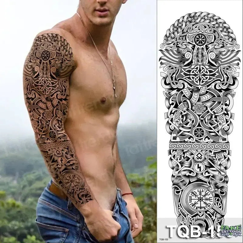 temporary tatoo men large waterproof temporary arm – Fake Tattoos